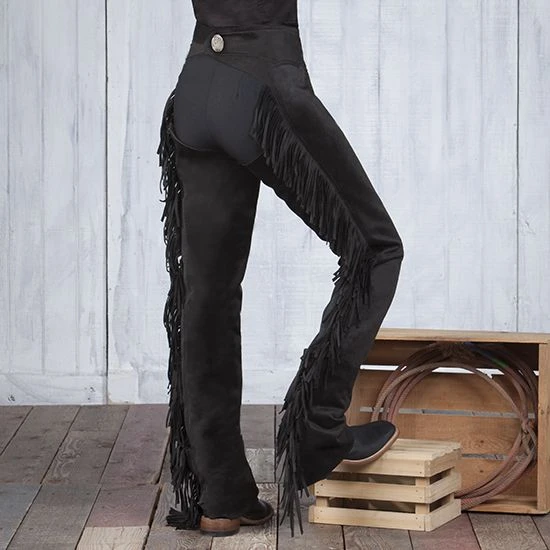 Affordable Elegance: Premium Black Ultrasuede Chaps With Stretch Panel ...